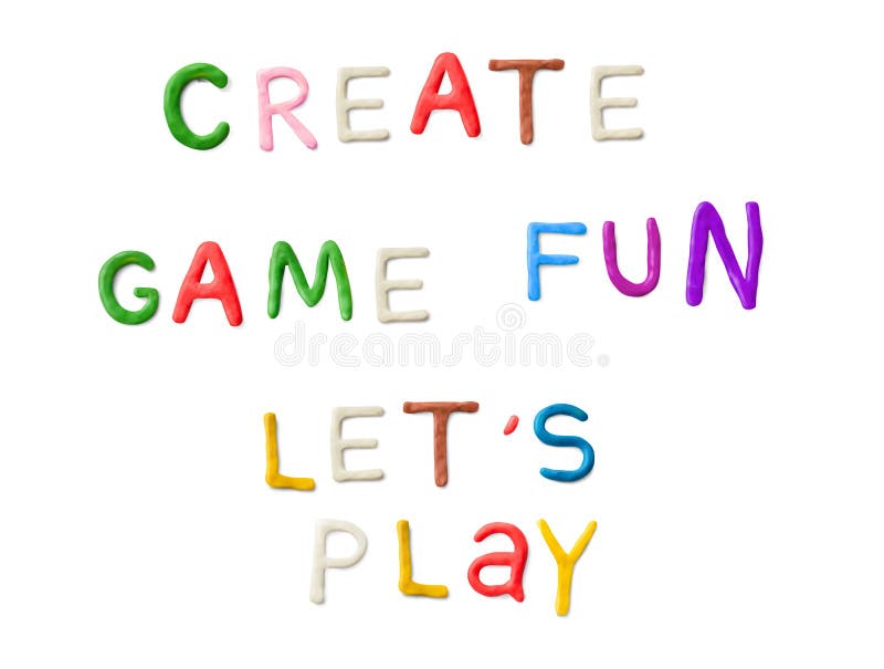 Handmade Modeling Clay Words. Lets Play Fun Game. Stock Vector ...