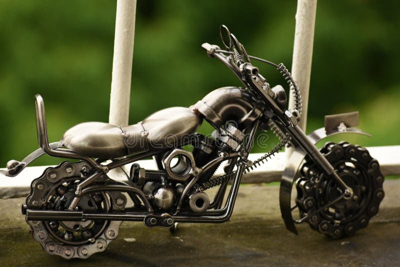 Handmade motorcycle stock photo. Image of machine, green - 97767838