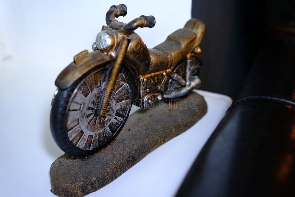 Handmade Motorcycle from Metal. Chopper Motorcycle Statuette Stock ...