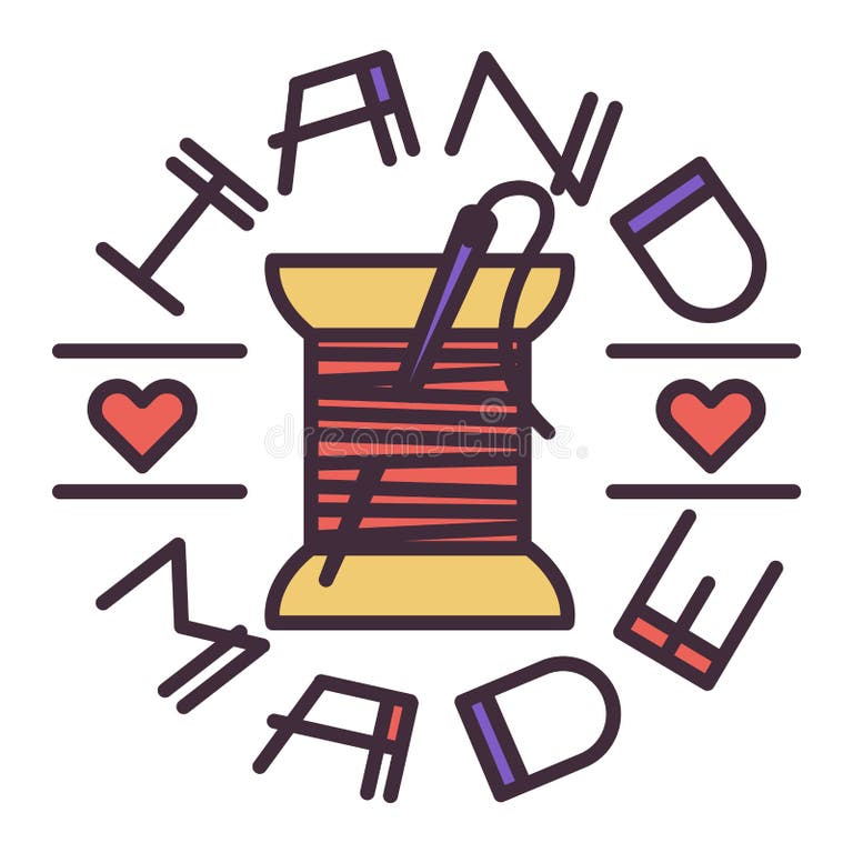Handmade Needlework Badge Logo Vector Stock Vector - Illustration of ...