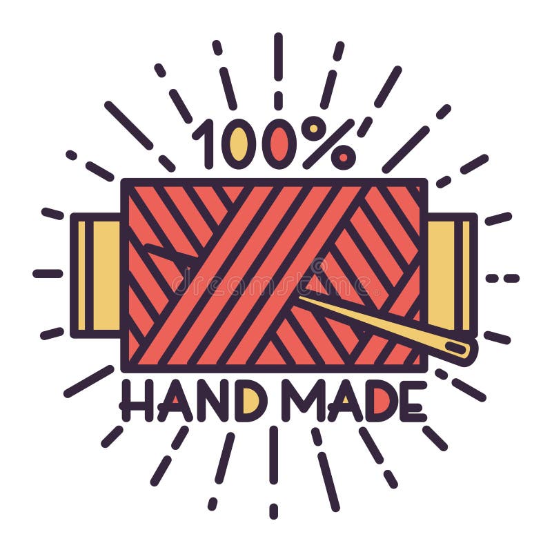 Handmade Needlework Badge Logo Vector Stock Vector - Illustration of ...
