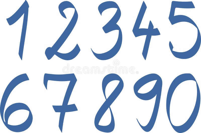 Handmade Numbers Vector Illustration Set Stock Vector - Illustration of ...