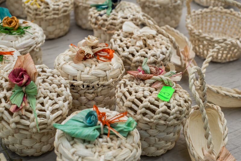 Handmade Objects Made from Corn Leaves Stock Image - Image of beauty ...