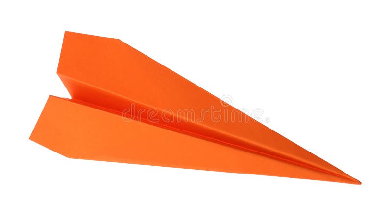 Handmade Orange Paper Plane Isolated on White Stock Photo - Image of ...