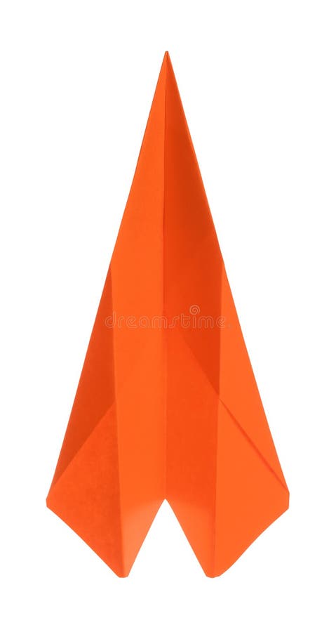 Handmade Orange Paper Plane Isolated on White Stock Image - Image of ...