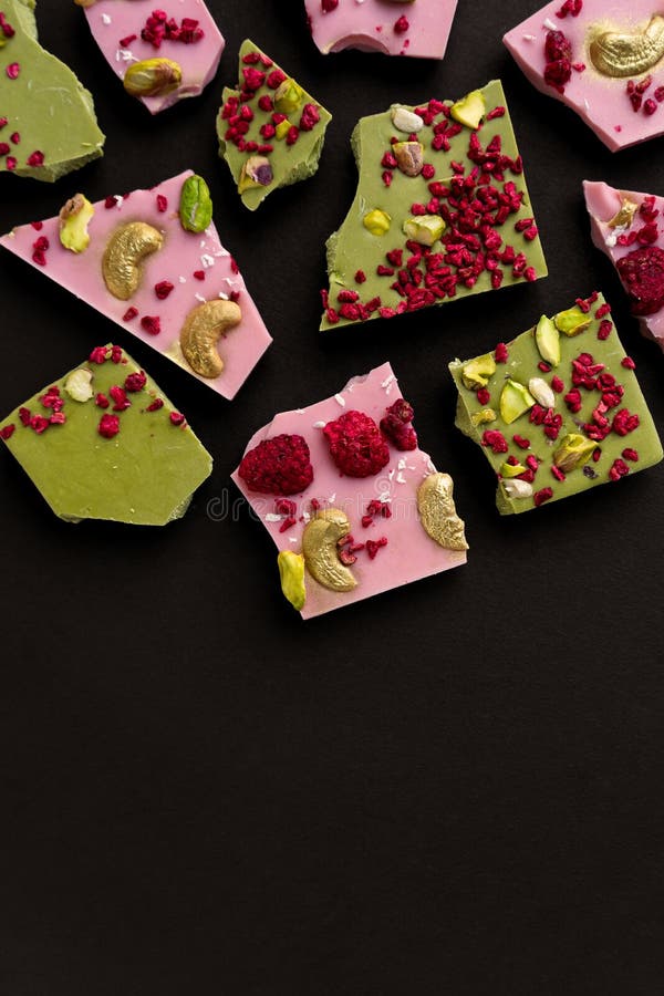 Handmade Organic Chocolate with Berries and Nuts Stock Image - Image of ...