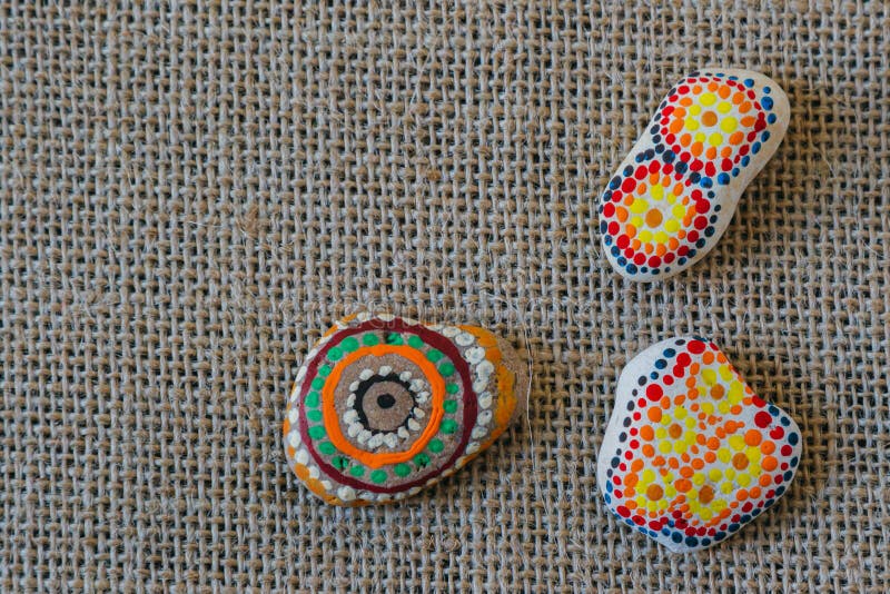 Handmade painted stone stock image. Image of color, hobby - 92312355