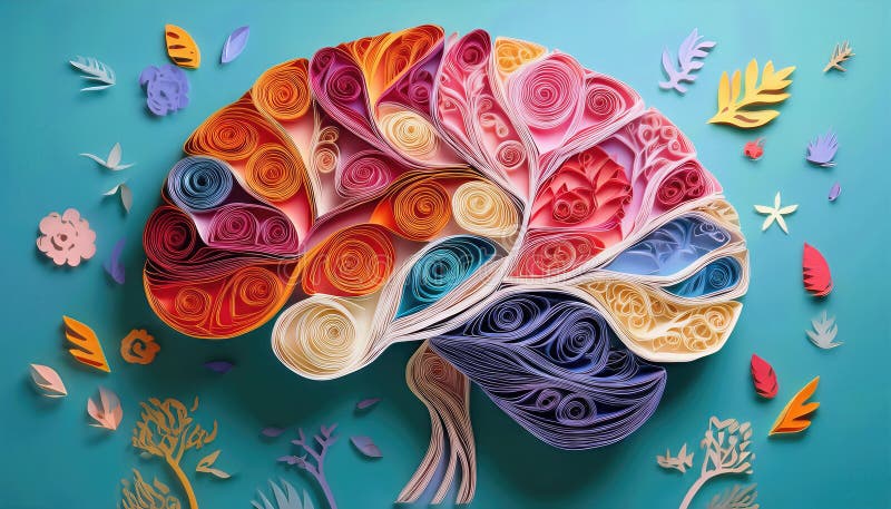 Handmade Paper Abstract Structure of a Vibrant Human Brain a Symphony ...
