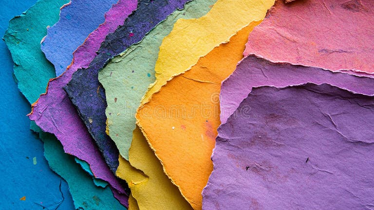 Handmade Paper with Bright Colors Handmade Paper Featuring Bright Stock ...