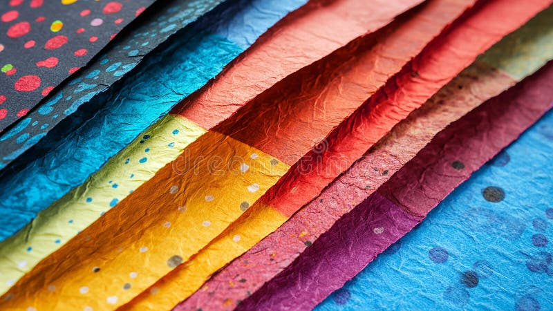 Handmade Paper with Bright Patterns Handmade Paper Featuring Bright ...