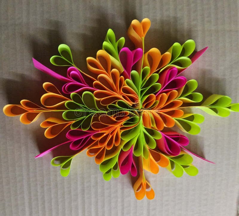 Handmade Paper Craft Made with Colourful Sticky Notes Stock Photo ...