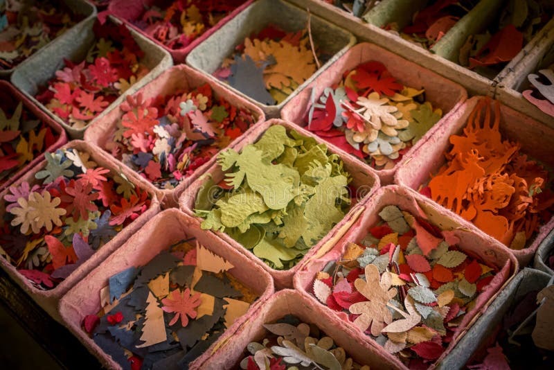 Handmade Paper Cut in Shapes Stock Image - Image of handmade, design ...