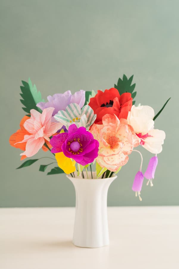 Handmade paper flowers stock photo. Image of pastels - 81119942
