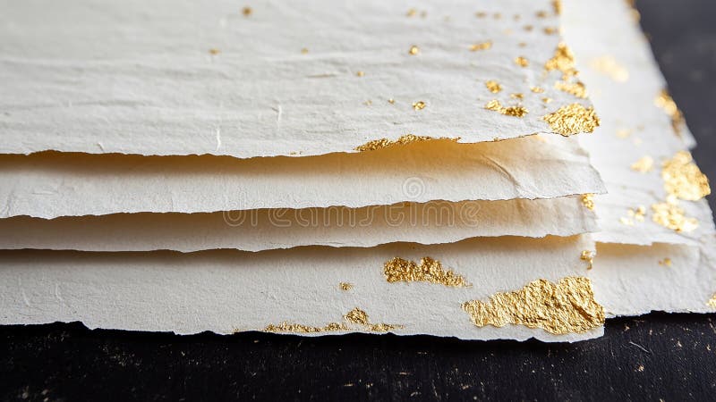 Handmade Paper with Gold Flakes Handmade Paper Featuring Gold Flakes ...