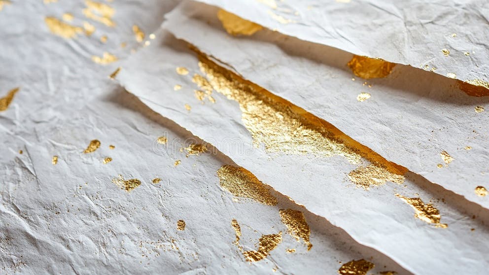 Handmade Paper with Gold Flakes Handmade Paper Featuring Gold Flakes ...