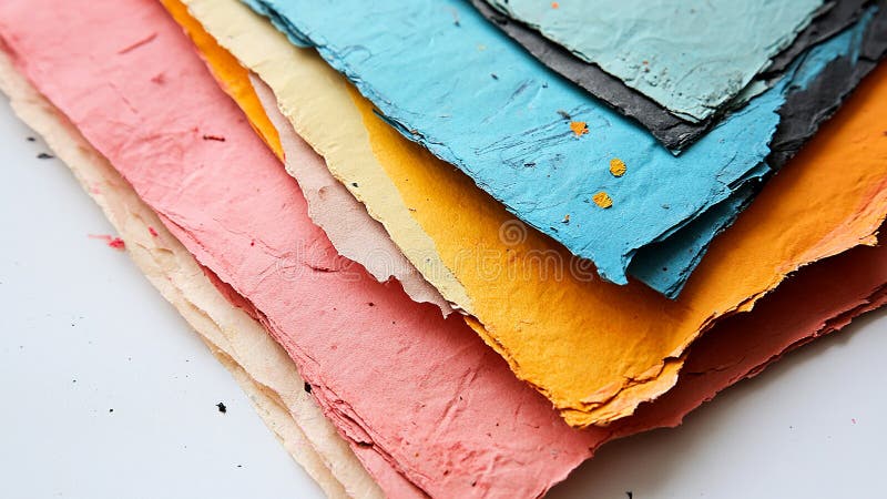 Handmade Paper with Mixed Colors Handmade Paper Featuring Mixed Colors ...