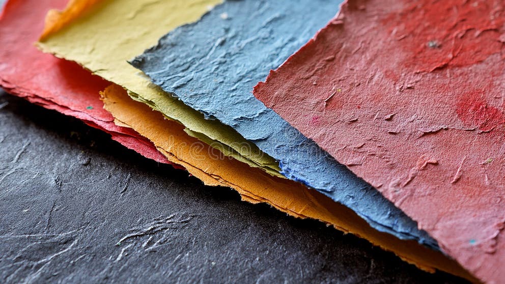 Handmade Paper with Mixed Colors Handmade Paper Featuring Mixed Colors ...