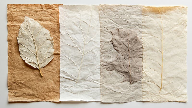 Handmade Paper with Pressed Leaves Handmade Paper Featuring Pressed ...