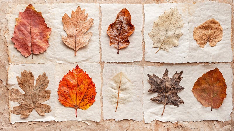 Handmade Paper with Pressed Leaves Handmade Paper Featuring Pressed ...