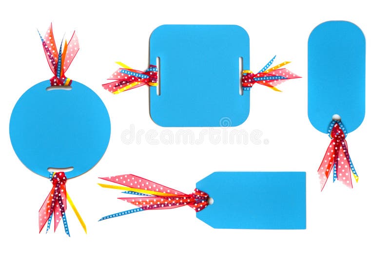 Handmade Paper Tags with Colorful Ribbon Stock Photo - Image of ...