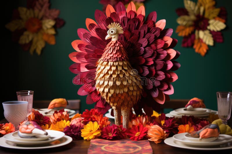 Handmade Paper Turkey As a Table Centerpiece Stock Photo - Image of ...