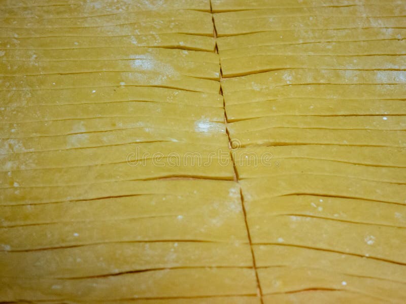 Handmade Pasta Sheet Cut Close Up Shot Stock Image - Image of homemade ...