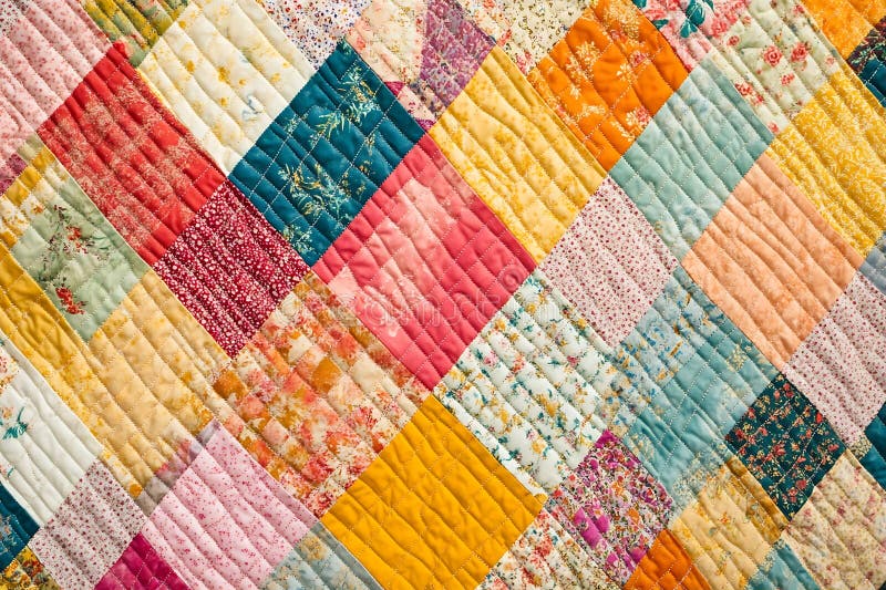 Handmade Patchwork Quilt As Background Geometrical Pattern Stock Photo - Image of fashion, plaid ...