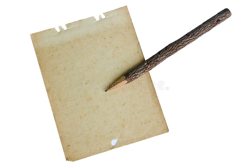 Handmade Pencil on Old Paper Stock Photo - Image of worn, desk: 19205466