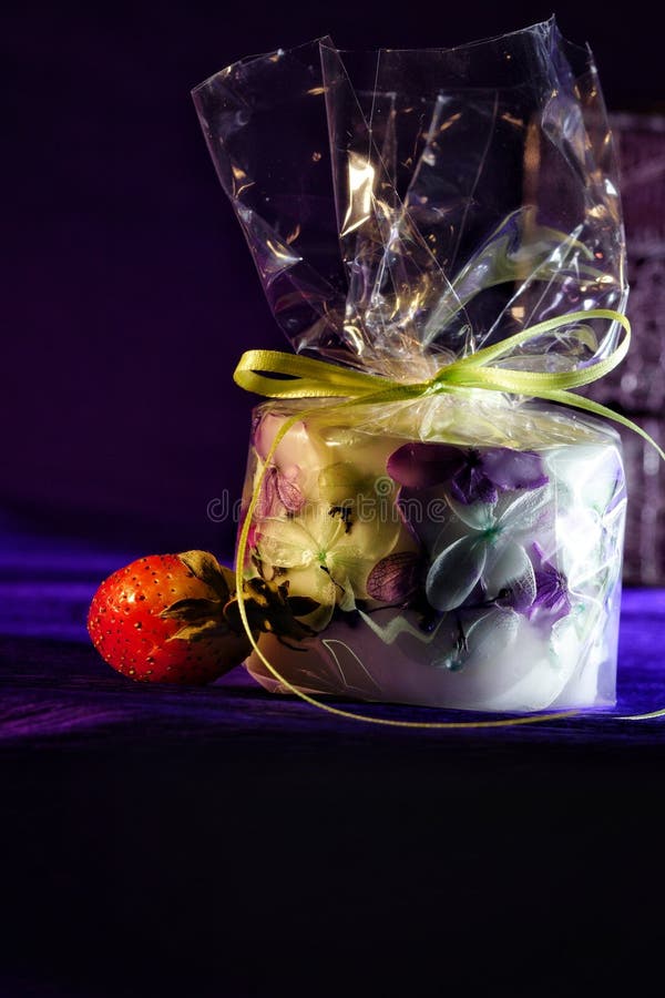 Handmade perfumed candle stock photo. Image of food - 272992486