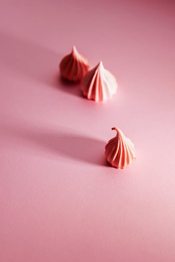 Handmade Pink Meringue, Close-up, Texture Stock Image - Image of ...
