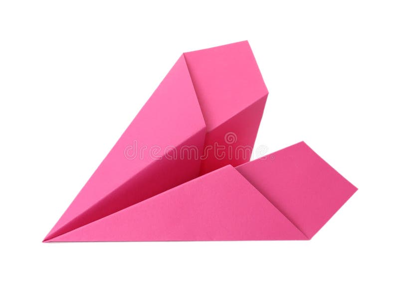 Handmade Pink Paper Plane Isolated on White Stock Photo - Image of ...