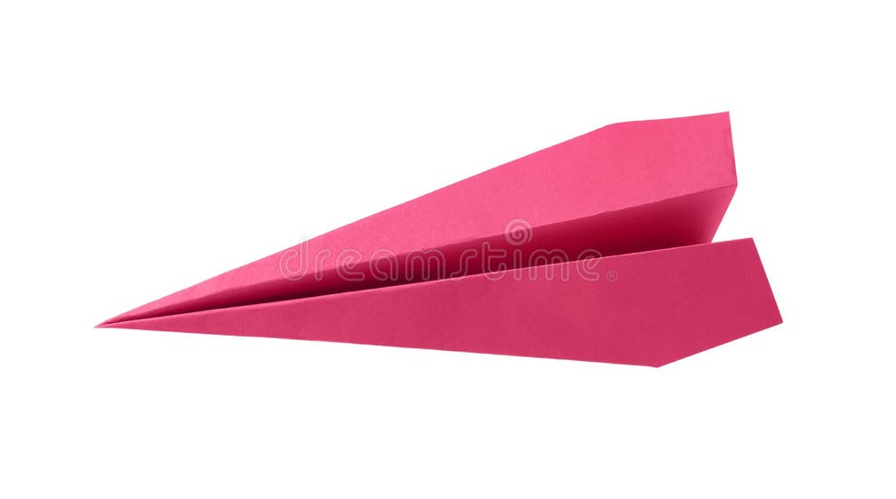 Handmade Pink Paper Plane Isolated on White Stock Image - Image of ...