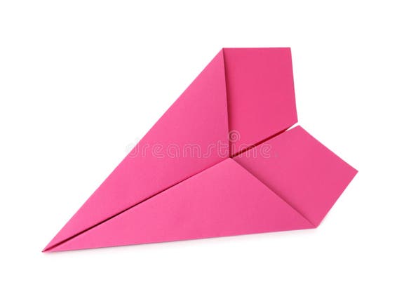Handmade Pink Paper Plane Isolated on White Stock Photo - Image of ...