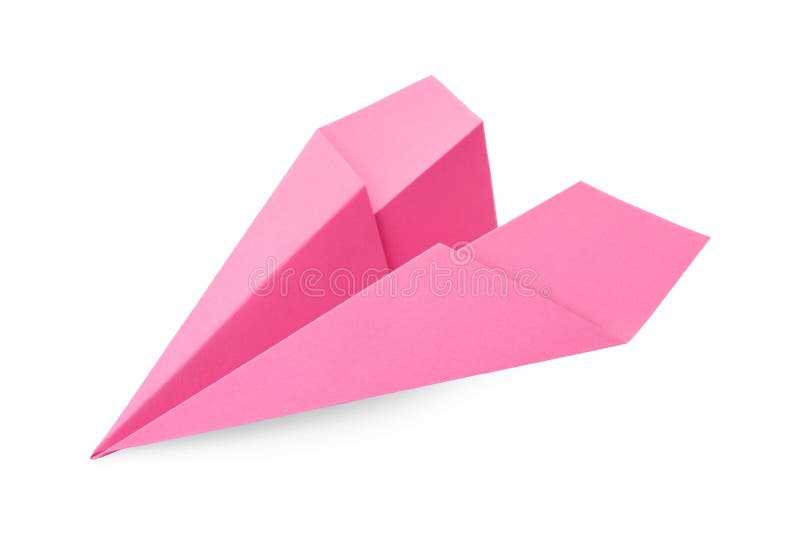 Handmade Pink Paper Plane Isolated on White Stock Photo - Image of ...