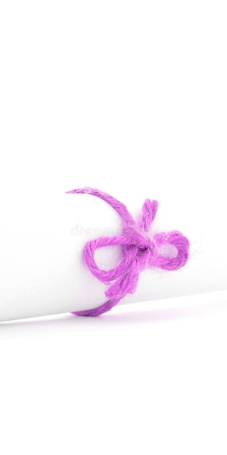 Handmade Pink Rope Knot Tied on White Message Scroll Isolated Stock ...