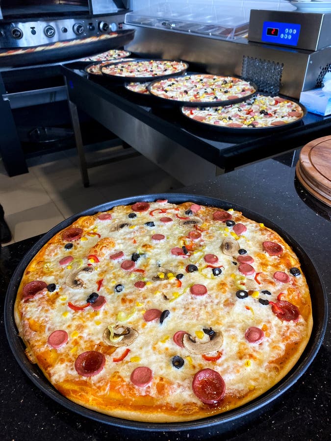 Handmade Pizza Cooked by a Pizza Master Stock Image - Image of ...