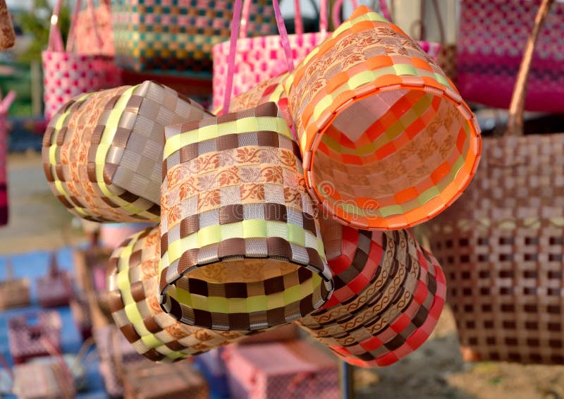 Handmade of the Plastic Line of Thailand Stock Photo - Image of ...