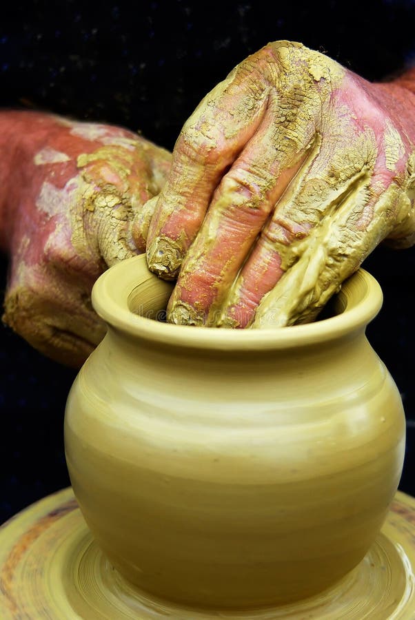 Handmade pottery stock image. Image of vase, hand, patience - 20068787