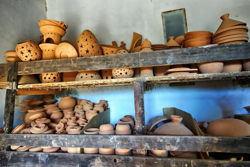 Pottery Stall at the Hoi an Market, Vietnam. Stock Photo - Image of ...