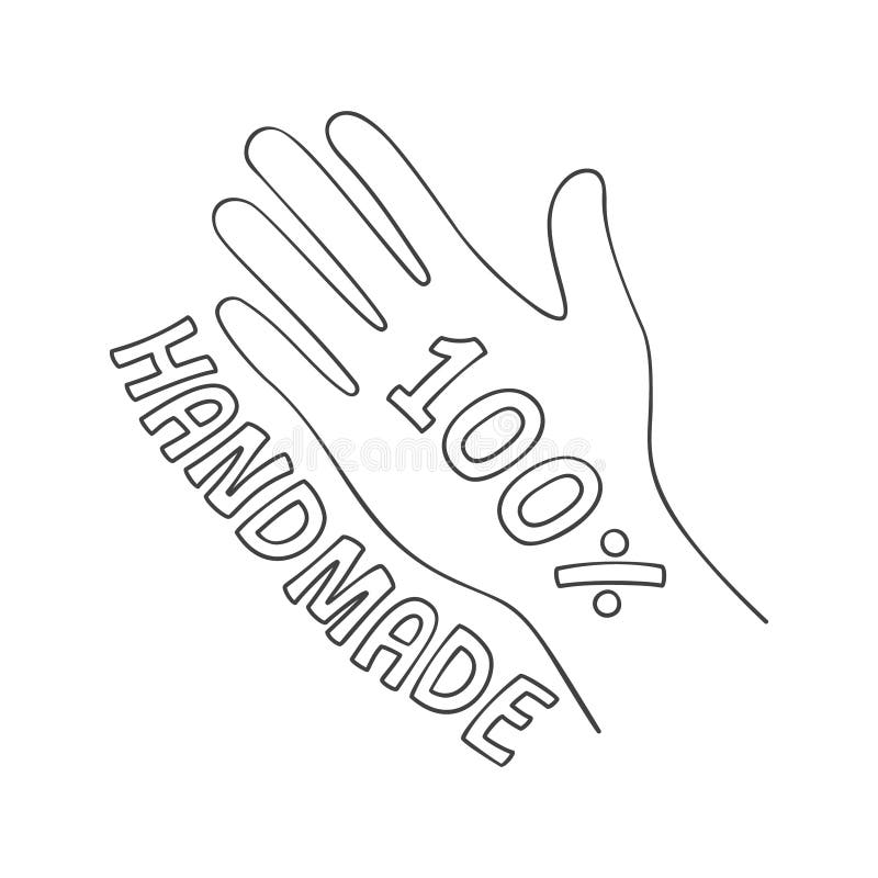 100 Handmade Product Vector Concept Icon or Sign Stock Vector ...