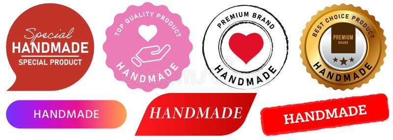 Handmade Products Work Crafted Manually Design Quality Icon Stamp ...