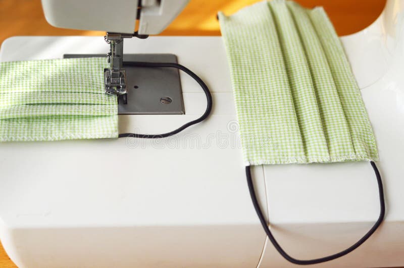 Handmade Protective Face Masks. Sewing Protective Cotton Medical Mask ...