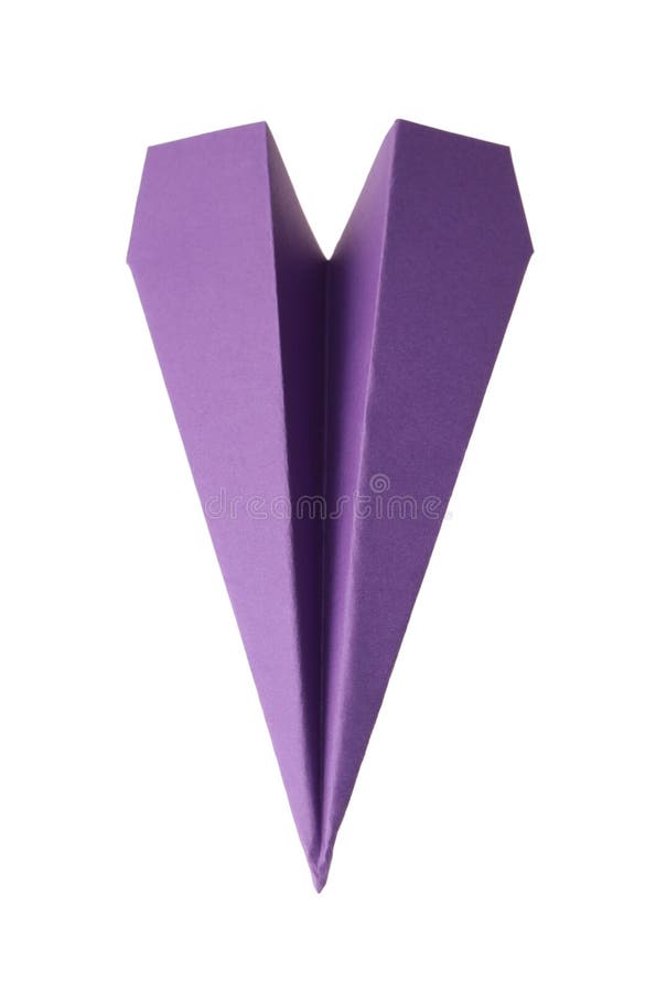 Handmade Purple Paper Plane Isolated on White Stock Photo - Image of ...