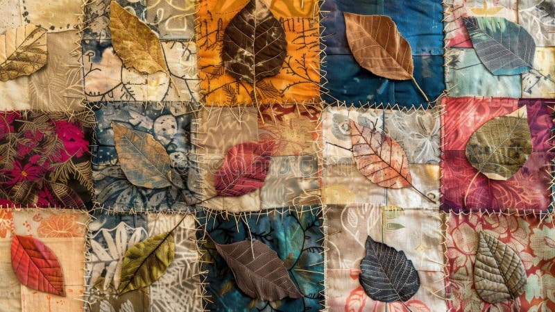 A Handmade Quilt Featuring a Patchwork of Different Fabric Pieces ...