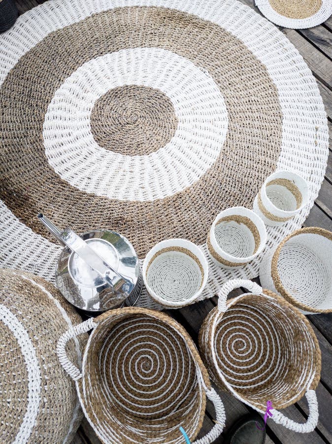 Handmade Rattan on the Shape of Circle Stock Photo - Image of handmade ...