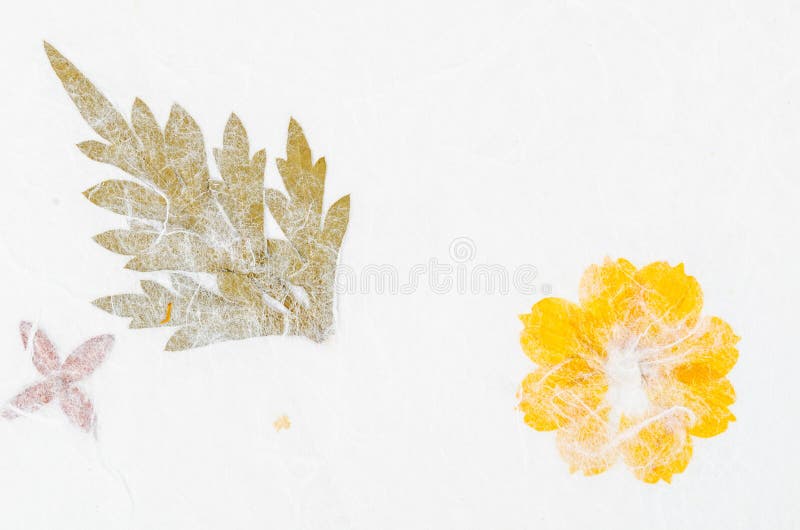 The Handmade Recycled Flower and Leaf Paper Background Stock Photo ...