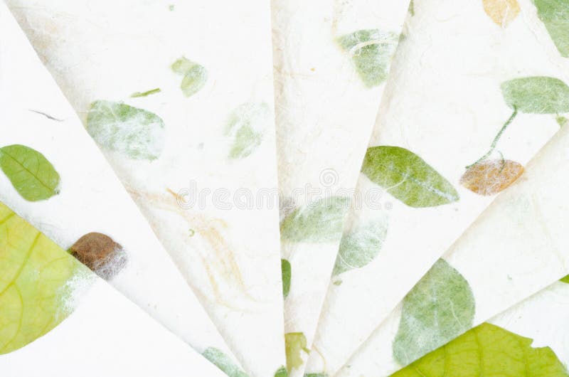 The Handmade Recycled Flower and Leaf Paper Background Stock Image ...