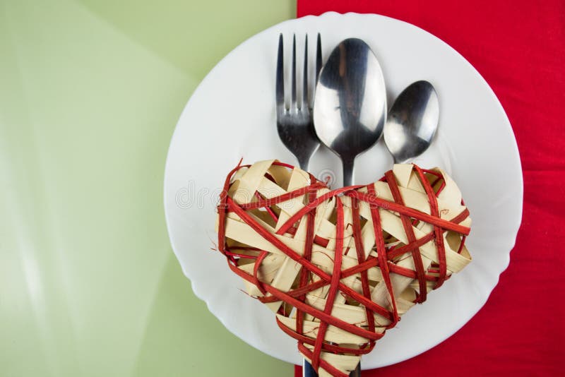 Handmade Red Heart on Plate Stock Photo - Image of wood, vivid: 49849630