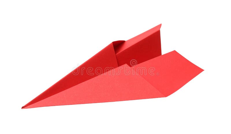 Handmade Red Paper Plane Isolated on White Stock Image - Image of ...