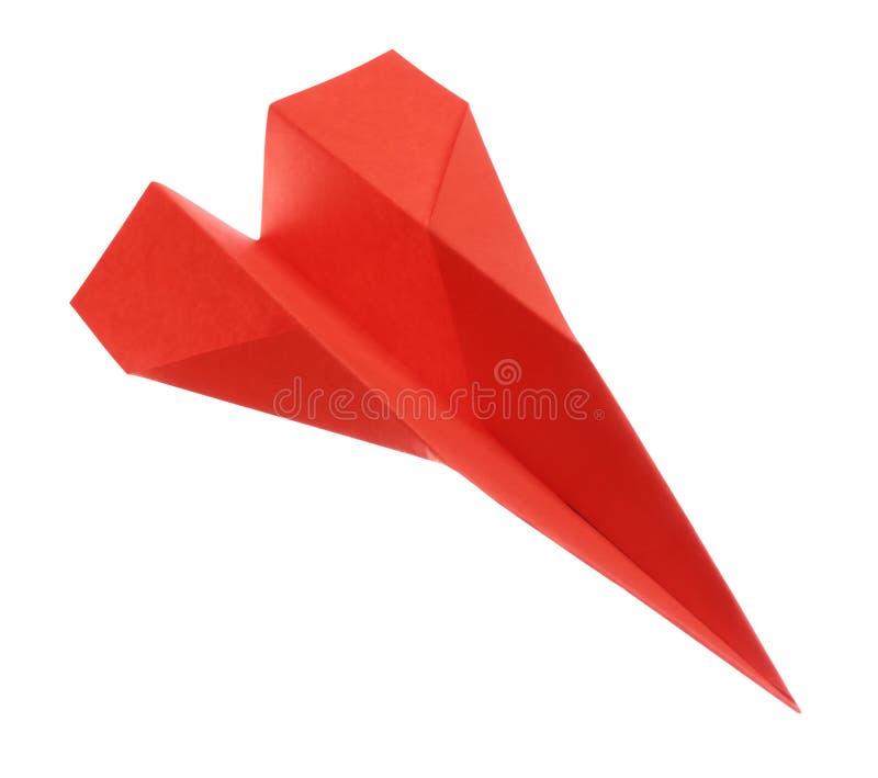 Handmade Red Paper Plane Isolated on White Stock Image - Image of ...